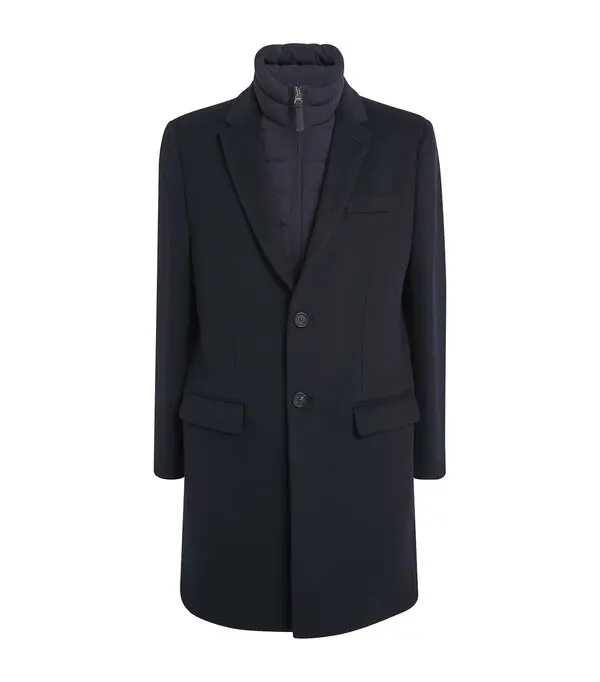 Mackage Wool Coat With Removable Bib - Navy