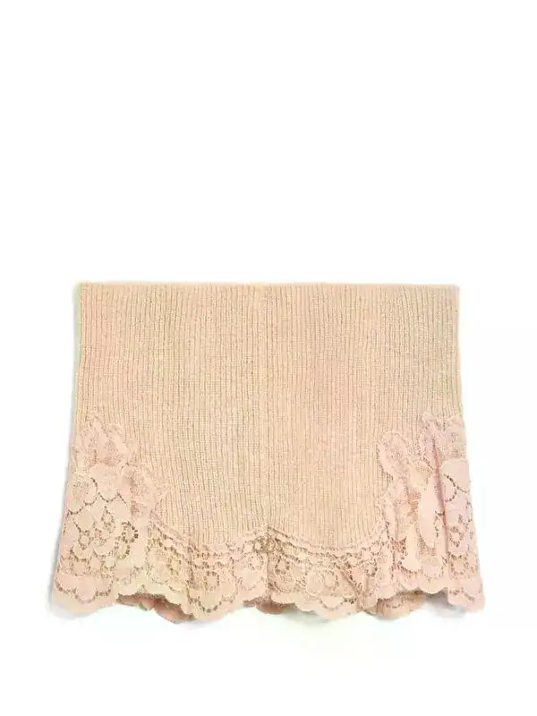 Valentino Garavani Cashmere Headband With Lace Detailing - Neutrals ...