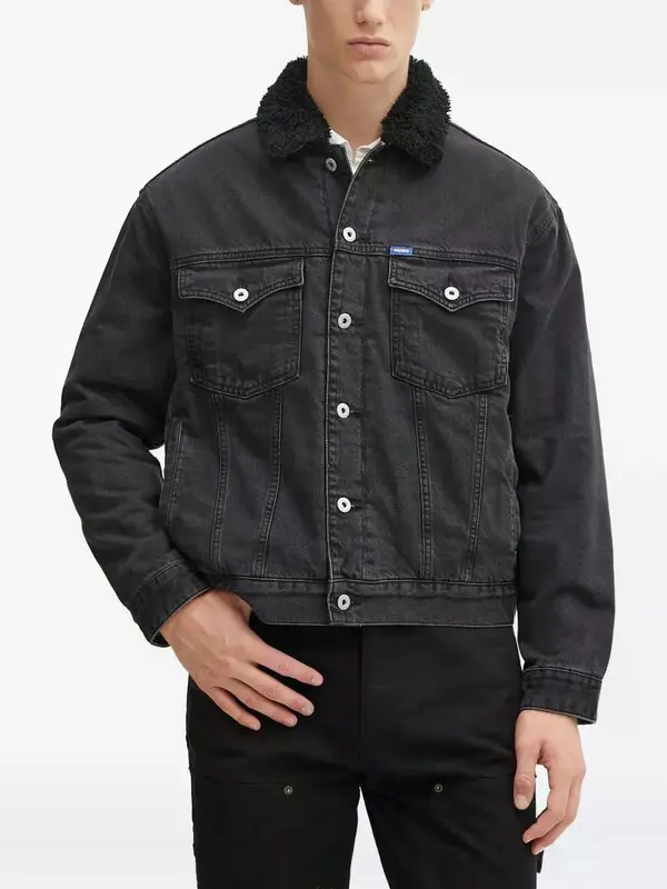 Hugo Boss Texture-collar Jacket - Grey