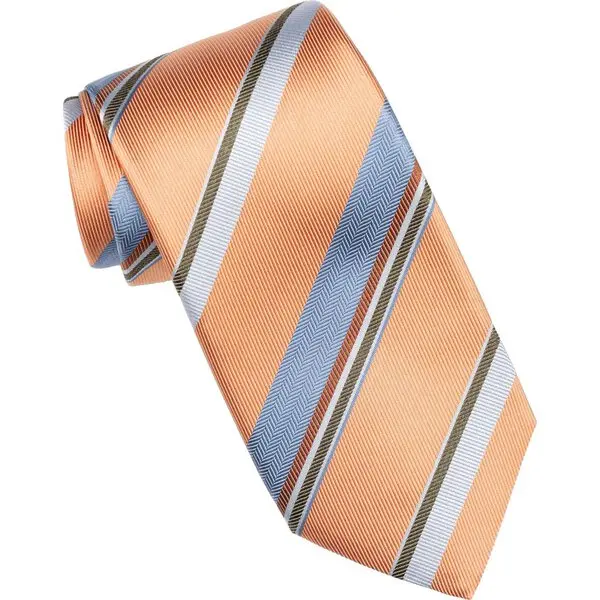 ELIZABETTA Taormina Striped Jacquard Neck Tie - Salmon