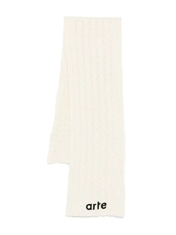 ARTE Textured Logo Scarf Accessories - 250 Cream