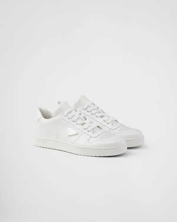 Prada Downtown Leather Sneakers - White