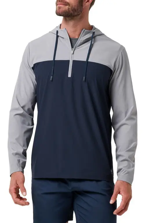 Travis Mathew Meridian Quarter-zip Tech Hoodie - Sleet