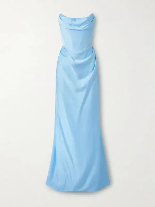 Vivienne Westwood Galaxy Strapless Gathered Gown - Blue - 30% Off |  Editorialist