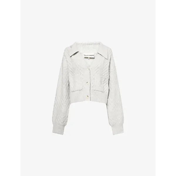 THE COUTURE CLUB Cable Knit Cardigan - Grey Marl