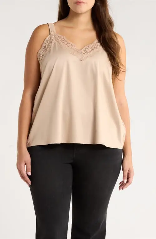 Wit & Wisdom Lace Trim V-neck Camisole - Pale Oak
