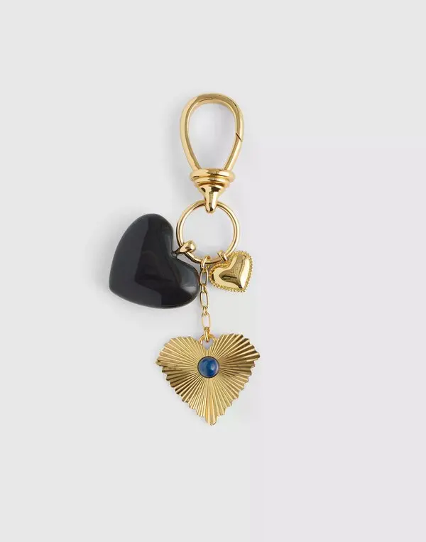 Madewell Cluster Heart Bag Charm - Jet Black