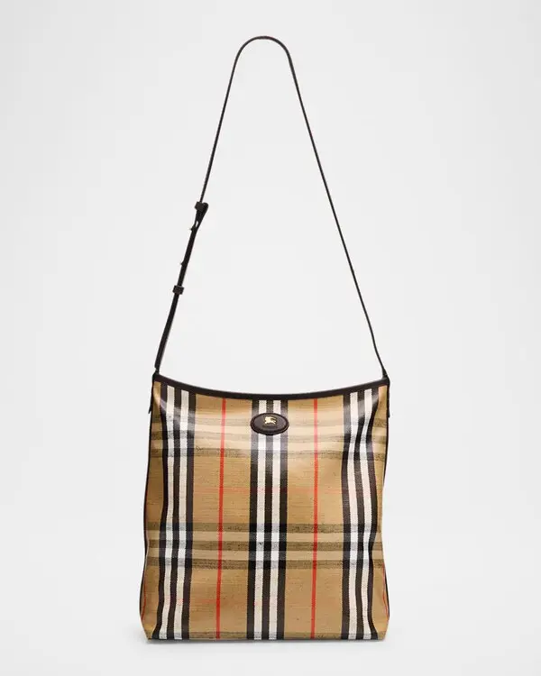 Burberry Highlands Coated Check Shoulder Bag