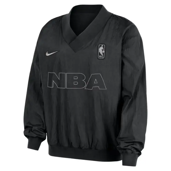 Nike Team 31 Nba Woven Long-sleeve V-neck Top - Black