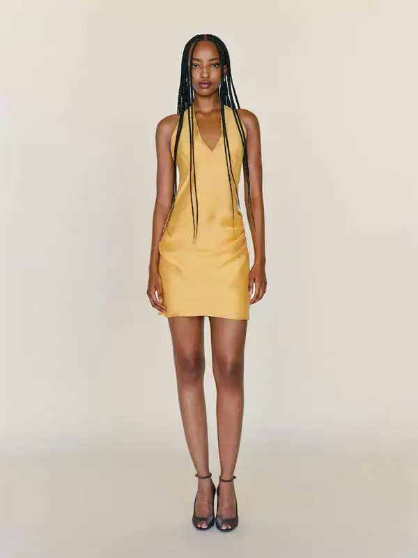 Mini Halter Dress - Yellow