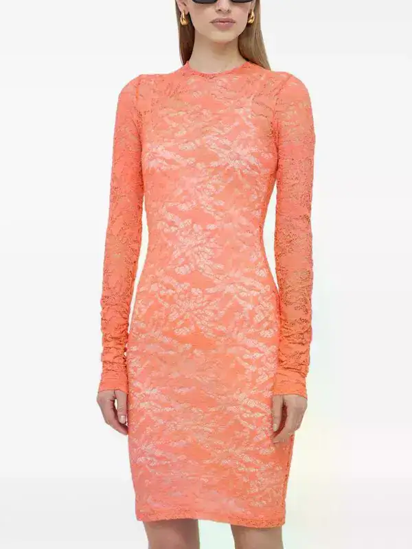 chinese dress ladies Pinko Damen Long Crochet Lace Dress 104731 A2FF Z99 – Khloefemme