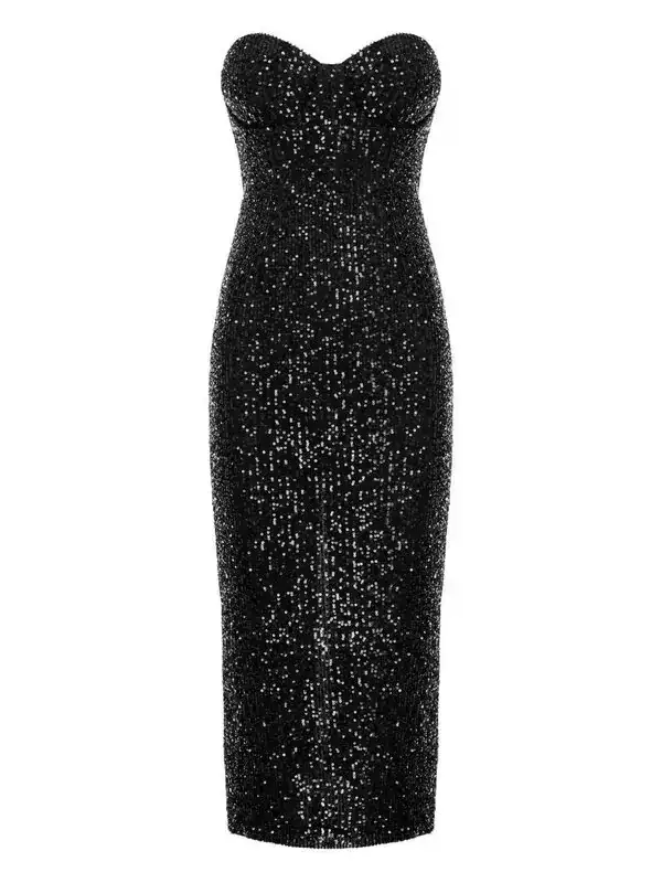 Cuanna Karlie Sequin-embellished Midi Dress - Black