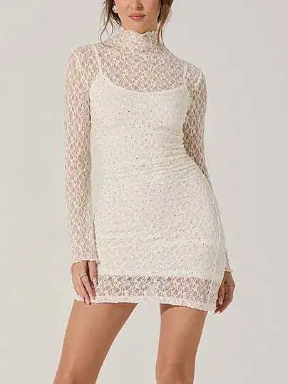 chinese dress ladies Alva Lace Trim Mini Dress main image 0