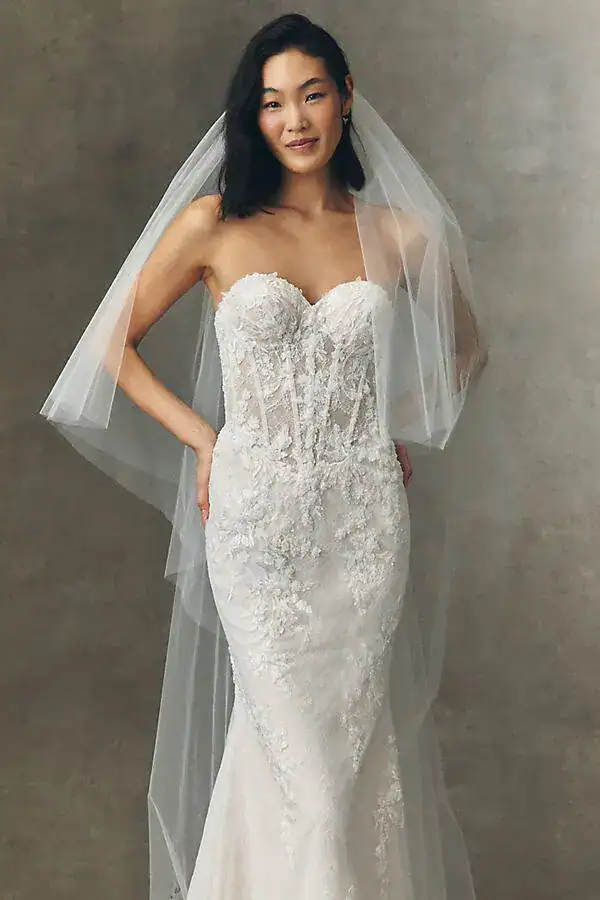 pics of lace wedding dresses Vintage Long Sleeves Lace Wedding Dresses Princess Bridal Gowns – alinanova main image 1