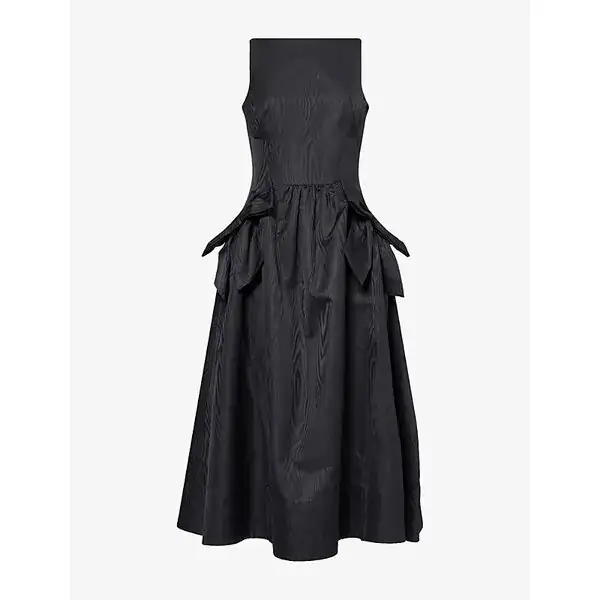 rebecca vallance black bow dress Short Sleeve Sheer Top Lace Bustier Dress main image 1