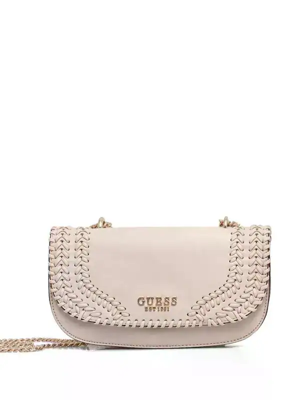 Guess Tatum Woven Chain Mini Crossbody Bag - Neutrals | Editorialist