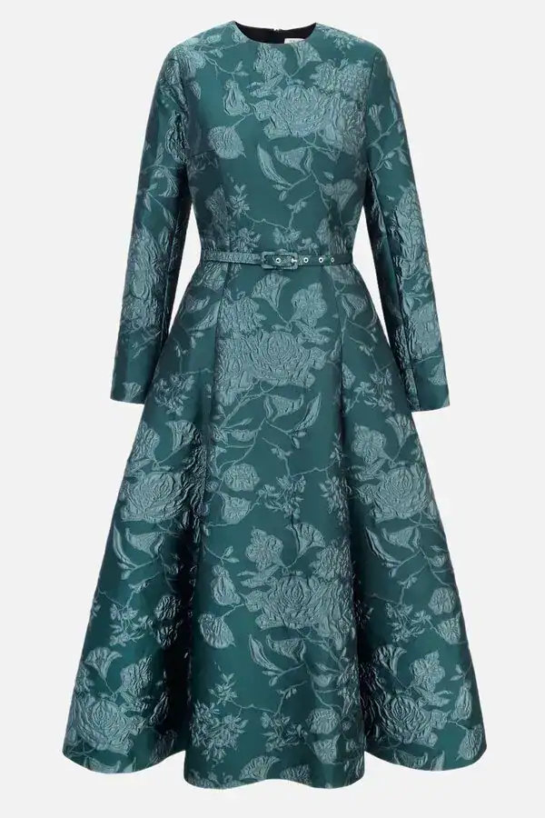 Emilia Wickstead Capucine Midi Dress In Green | Editorialist