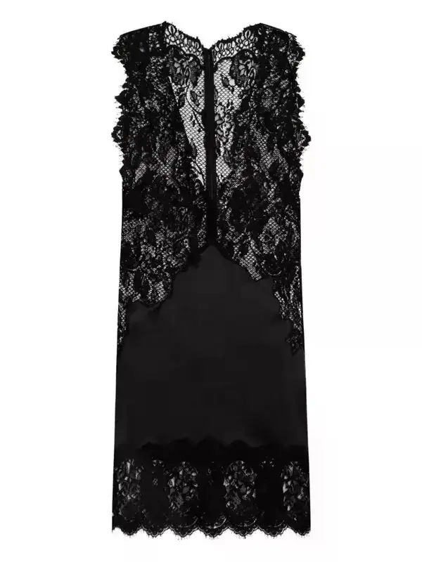 Dolce & Gabbana Short Dress With Lace - Woman Dresses Black 38