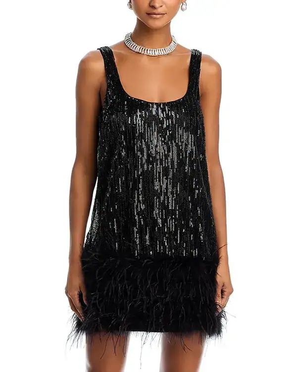 white christmas dresses Caeia | Strapless Ostrich Feather Dress