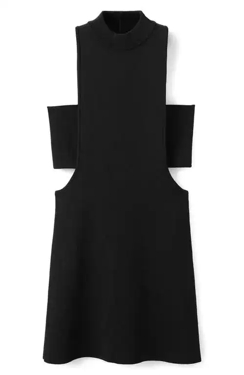 Mango X Kaia Gerber Cutout Knit Dress In Black - 60% Off | Editorialist