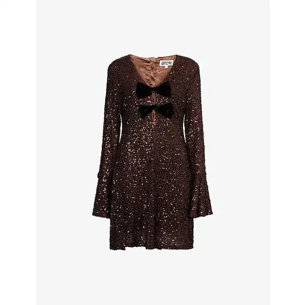 brown glitter mini dress Born To Shine Sequin Mini Dress main image 1