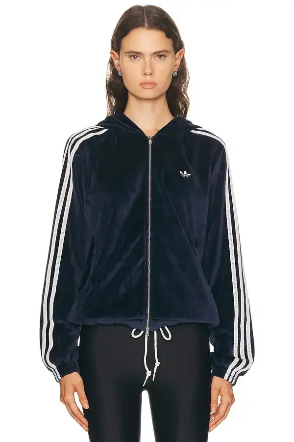 Adidas By Wales Bonner Velour Track Jacket - Navy | Editorialist