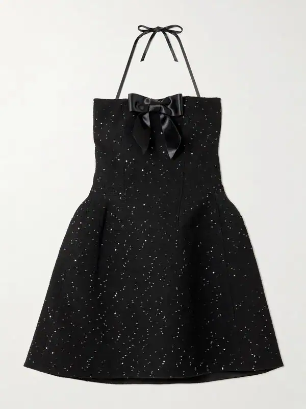 shushu/tong black bow mini dress For Love & Lemons Martini Velvet Mini Dress Black – blueandcream