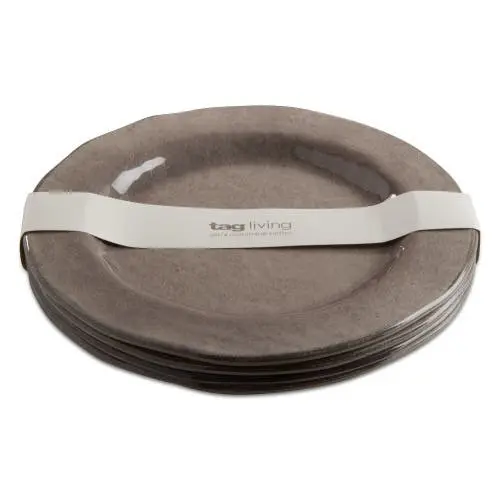 Tag Veranda Cracked Glazed Melamine Dinnerware Plates Set Of 4 In Gray ...