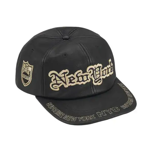 Supreme Leather 6-Panel Cap - Black | Editorialist