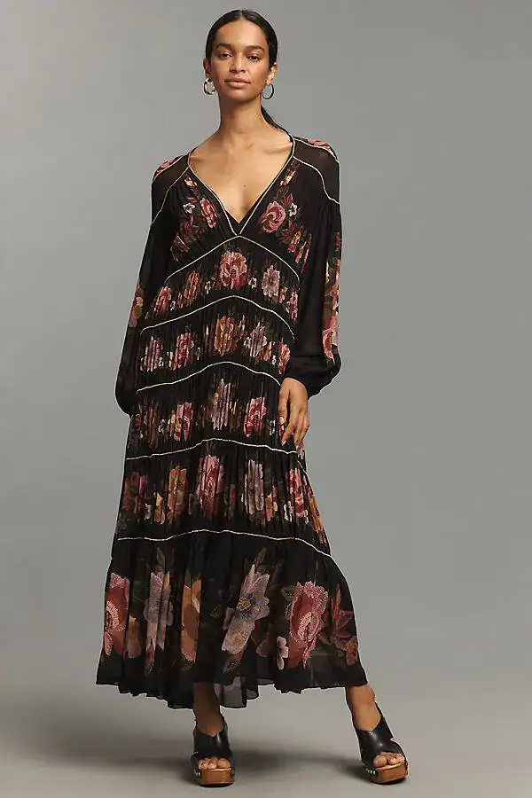 flared long sleeve maxi dress Alexia Admor Women's Solene Dress main image 0