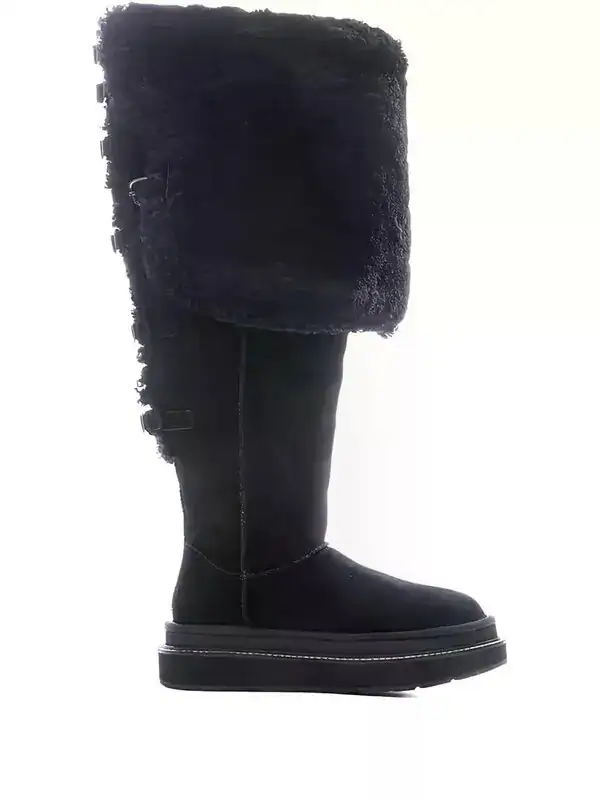 Ugg X Sacai Buckle-Detail Thigh-High Boots - Black | Editorialist