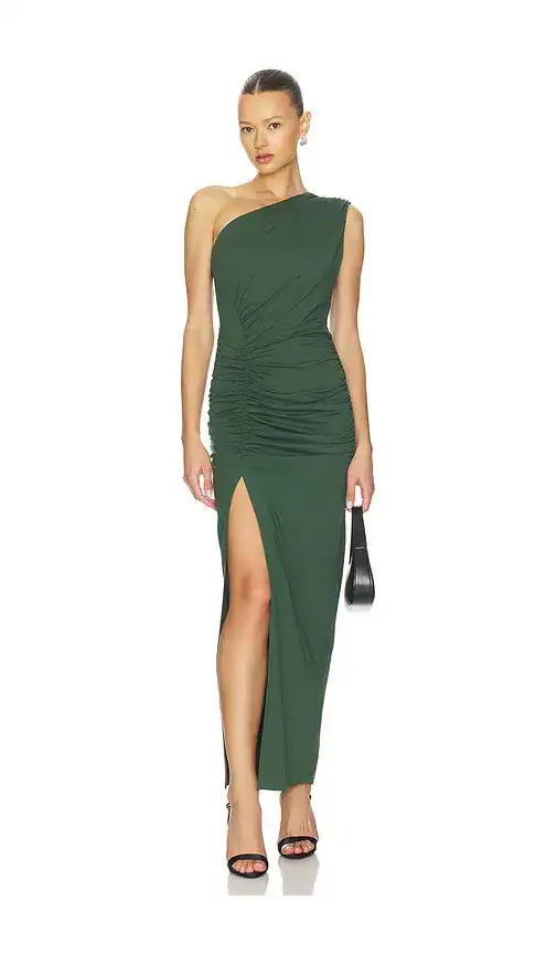 susana monaco green dress Ditsy Floral Tie Shoulder Shirred Back High Split Cami Bustier Dress –  Amy's Cart main image 0