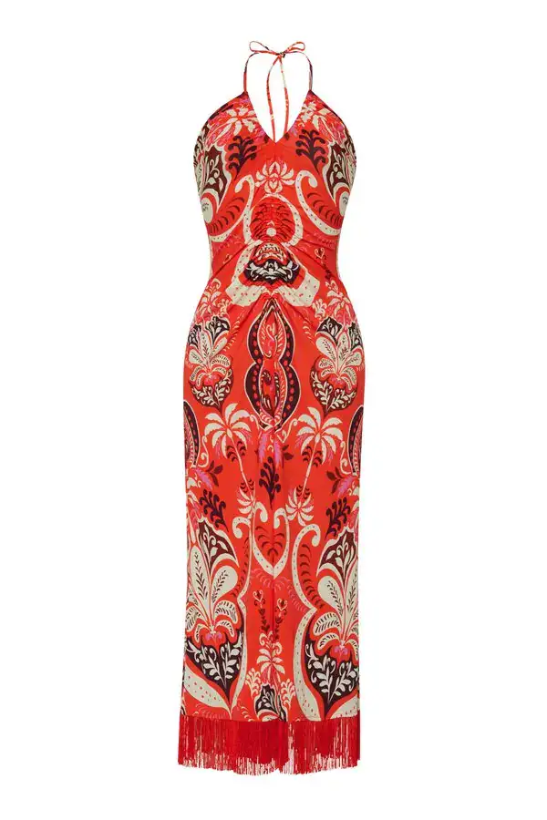 Shelter Island Dress in Palm Pavillion Coral S