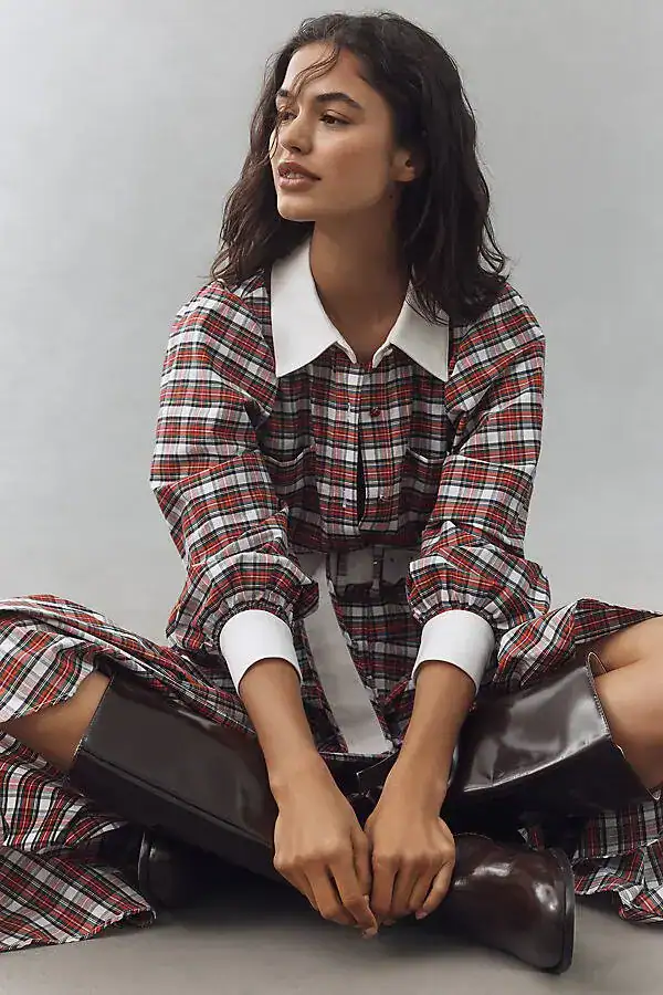 Hunter Bell Randolph Belted Midi Dress In Alpine Plaid - 29% Off ...
