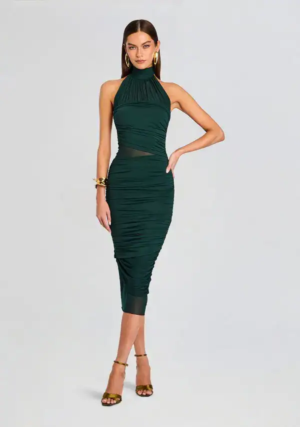 Seroya Esmee Midi Dress - Evergreen