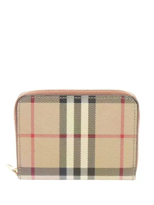 Burberry Pre-Owned 2018-2025 Burberry Check Coated Canvas Zip Wallet ...