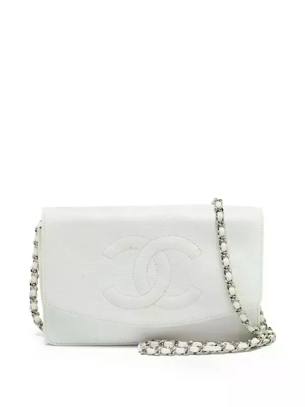 Chanel Interlocking Cc-Logo Wallet On Chain - White | Editorialist