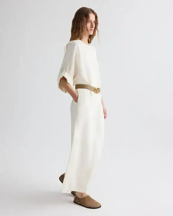 Twp Coated Viscose Linen Maxi Dress - Bone | Editorialist