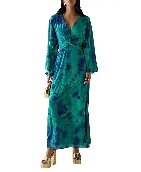 green warehouse dress Warehouse Green Premium Ruffle Detail Maxi Dress