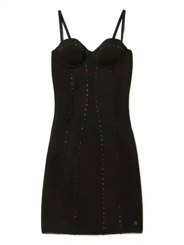 black dress with animal print RIXO Meg Leopard Midi Polka Dot