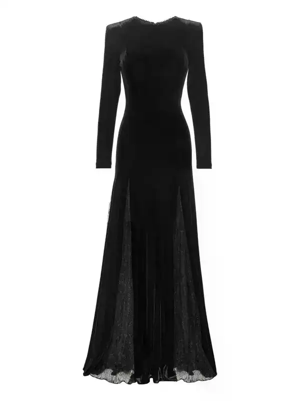NISSA Beaded Panelled Maxi Dress - Black | Editorialist