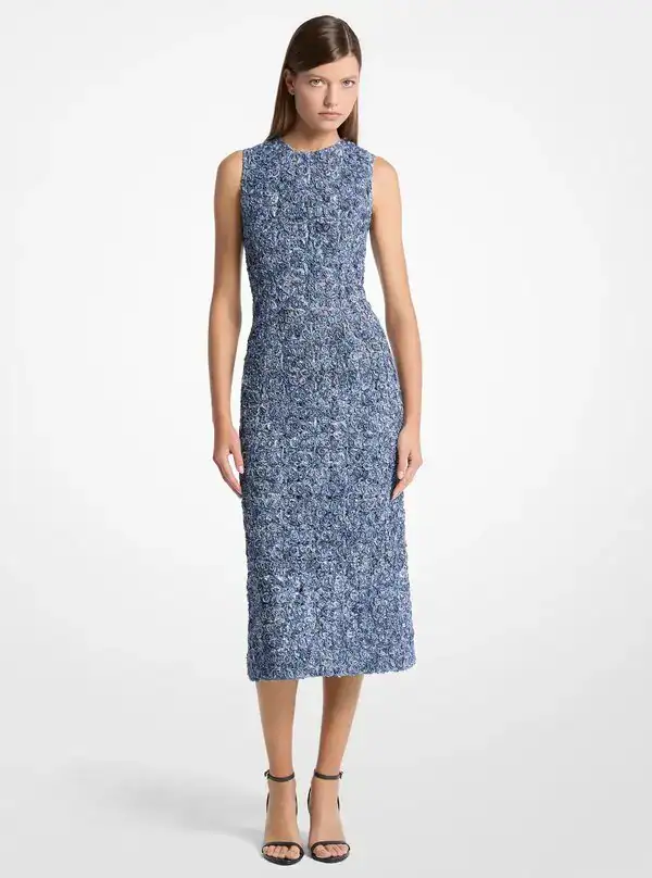 Michael Kors Tie-Die Floral Soutache Lace Sheath Dress