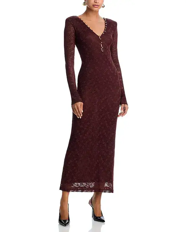 maternity pink long dress Maternity Nova Chiffon Dress main image 1