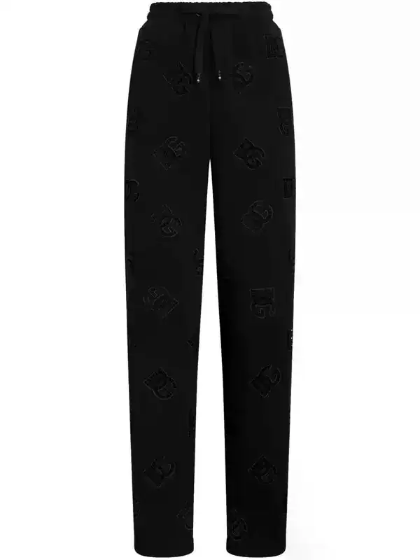 Dolce & Gabbana Dna Logo-Perforated Track Pants - Black | Editorialist