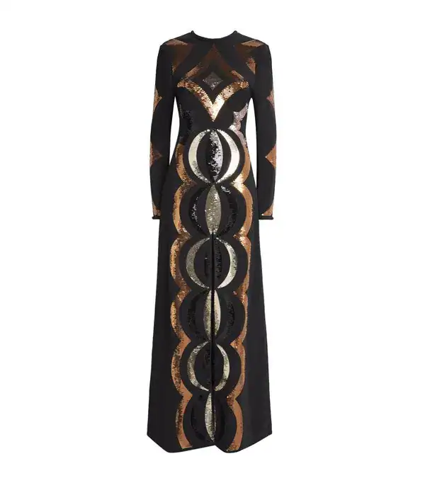 Emilio Pucci Sequinned Maxi Dress - Black | Editorialist
