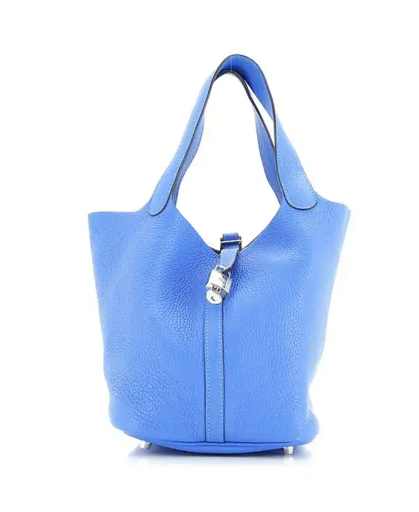 Hermes Mm Picotin Lock Bag Clemence In Blue - 5% Off | Editorialist