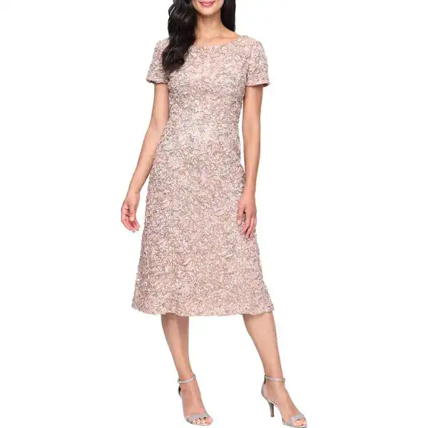 alex evenings embellished dress Alex Evenings Sleeveless Sequin Dress feather skirt 8196715 main image 1