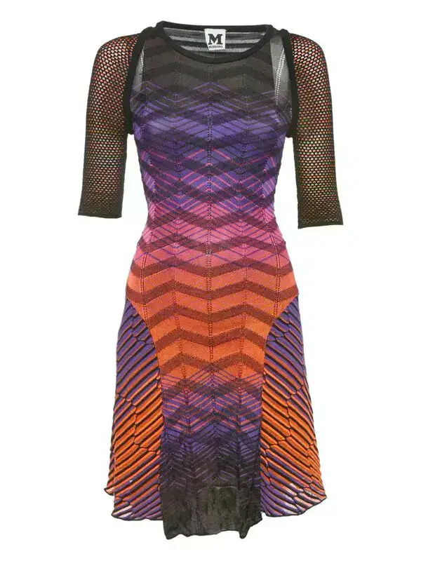 Missoni Chevron Knit Mini Dress - Purple
