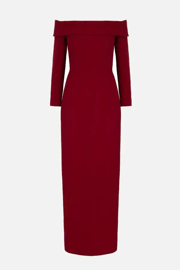 Emilia Wickstead - Nosrat Dress in Cherry Red Single Wool Crepe