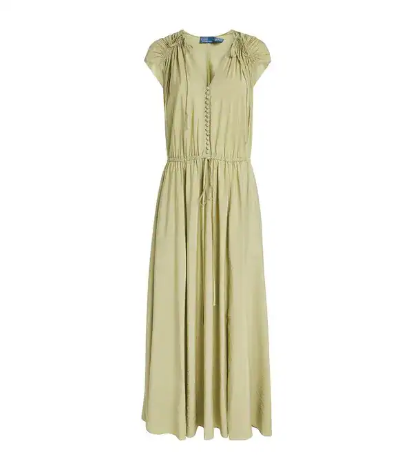 Polo Ralph Lauren Woven Maxi Dress In Green | Editorialist